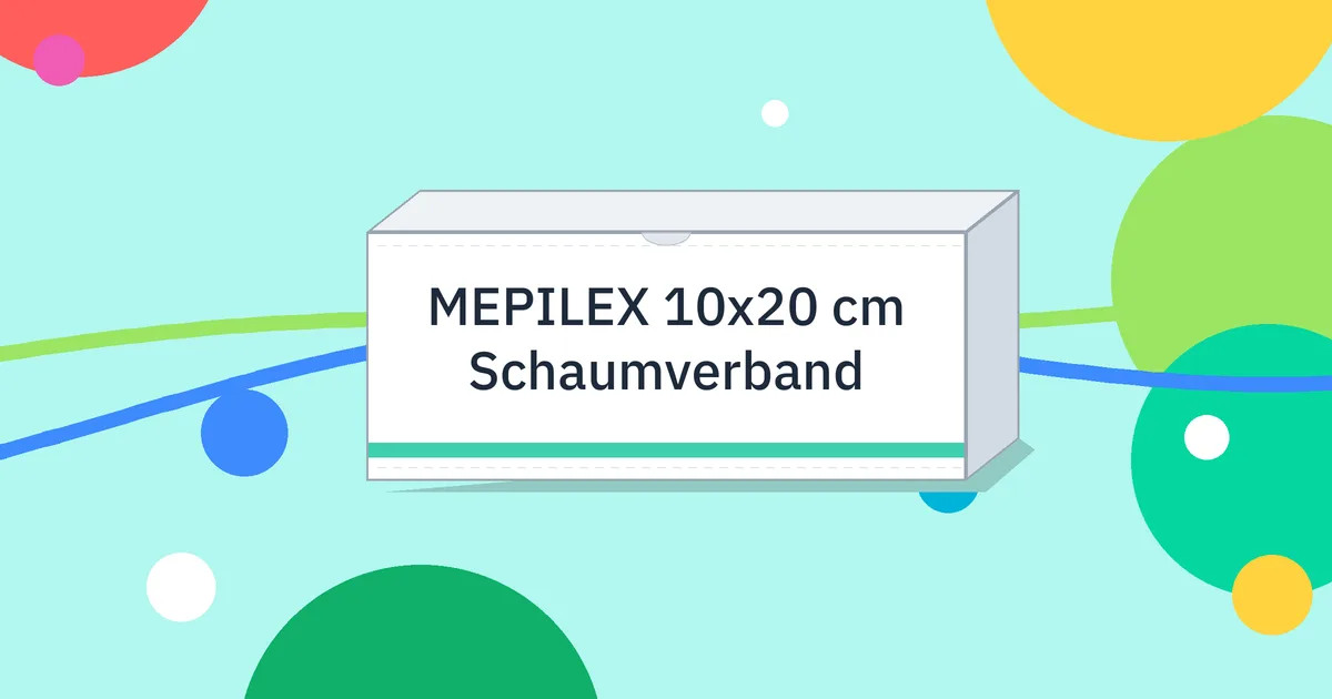 Symbolbild: Packung mit der Aufschrift MEPILEX 10x20 cm Schaumverband (PZN 15613582) – Verfügbarkeit und Bezug in Apotheken in Frankfurt am Main