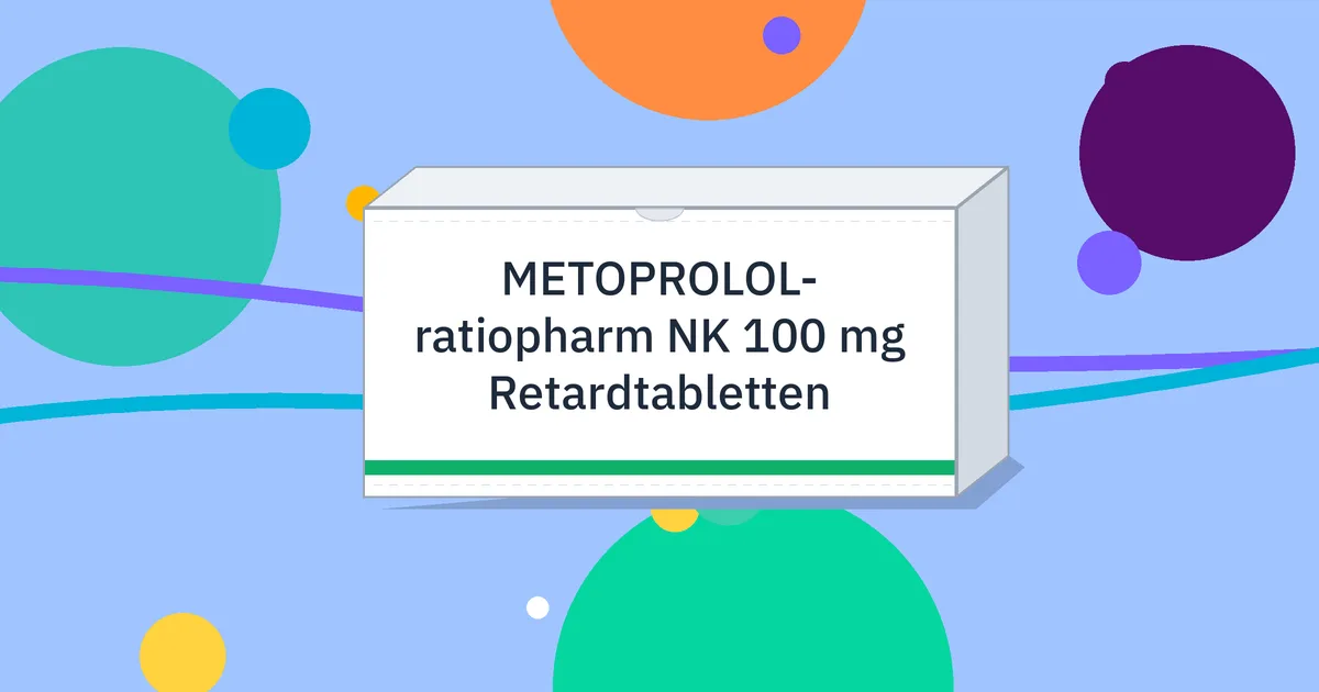 Symbolbild: Packung mit der Aufschrift METOPROLOL-ratiopharm NK 100 mg Retardtabletten (PZN 00997631) – Verfügbarkeit und Bezug in Apotheken in Frankfurt am Main