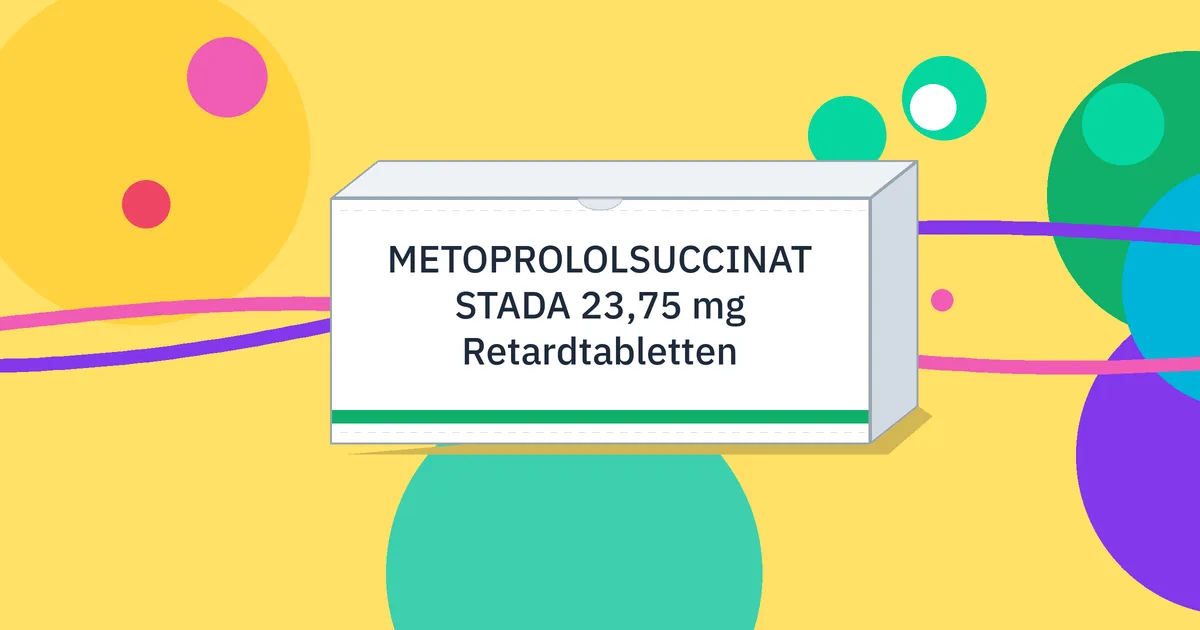 Symbolbild: Packung mit der Aufschrift METOPROLOLSUCCINAT STADA 23,75 mg Retardtabletten (PZN 05126390) – Verfügbarkeit und Bezug in Apotheken in Frankfurt am Main