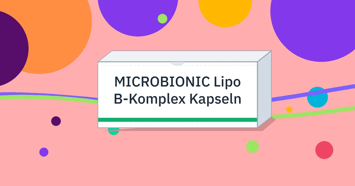 Symbolbild: Packung mit der Aufschrift MICROBIONIC Lipo B-Komplex Kapseln (PZN 20049066) – Verfügbarkeit und Bezug in Apotheken in Frankfurt am Main
