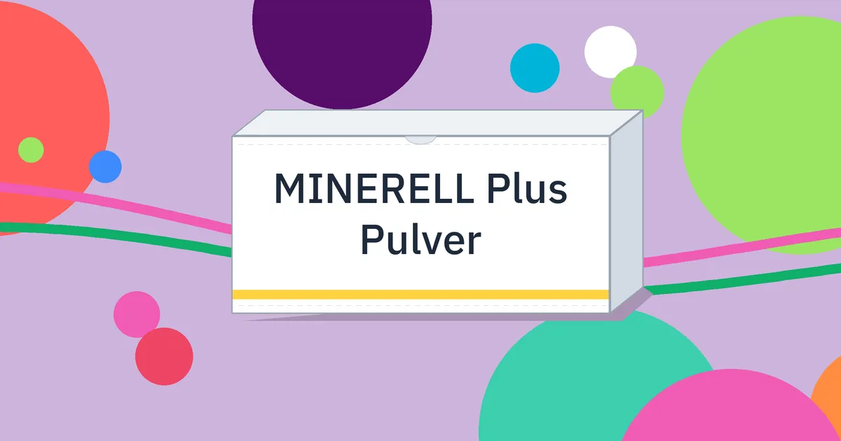 Symbolbild: Packung mit der Aufschrift MINERELL Plus Pulver (PZN 15205400) – Verfügbarkeit und Bezug in Apotheken in Frankfurt am Main