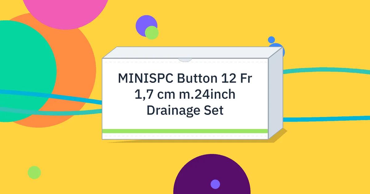 Symbolbild: Packung mit der Aufschrift MINISPC Button 12 Fr 1,7 cm m.24inch Drainage Set (PZN 20821561) – Verfügbarkeit und Bezug in Apotheken in Frankfurt am Main