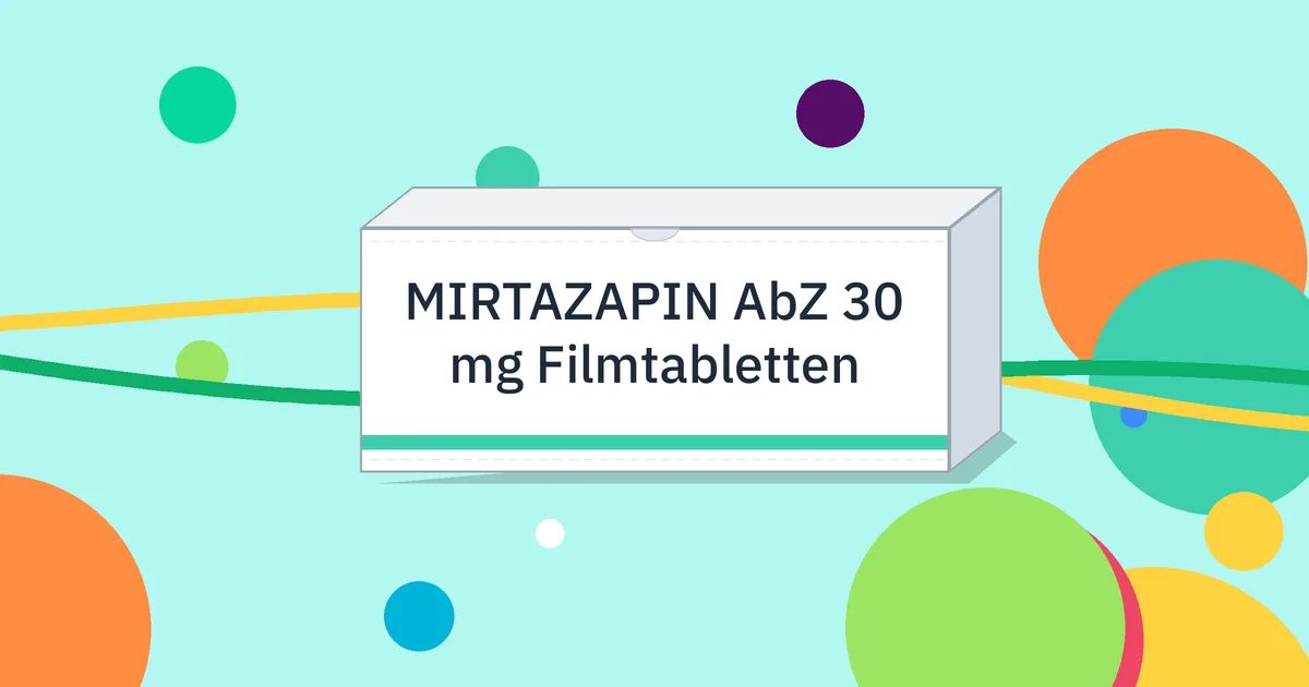 Symbolbild: Packung mit der Aufschrift MIRTAZAPIN AbZ 30 mg Filmtabletten (PZN 03123157) – Verfügbarkeit und Bezug in Apotheken in Frankfurt am Main