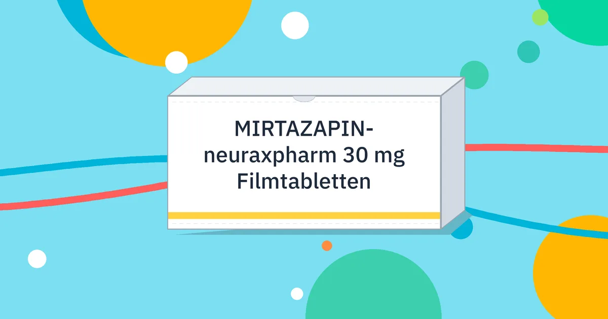 Symbolbild: Packung mit der Aufschrift MIRTAZAPIN-neuraxpharm 30 mg Filmtabletten (PZN 03647400) – Verfügbarkeit und Bezug in Apotheken in Frankfurt am Main