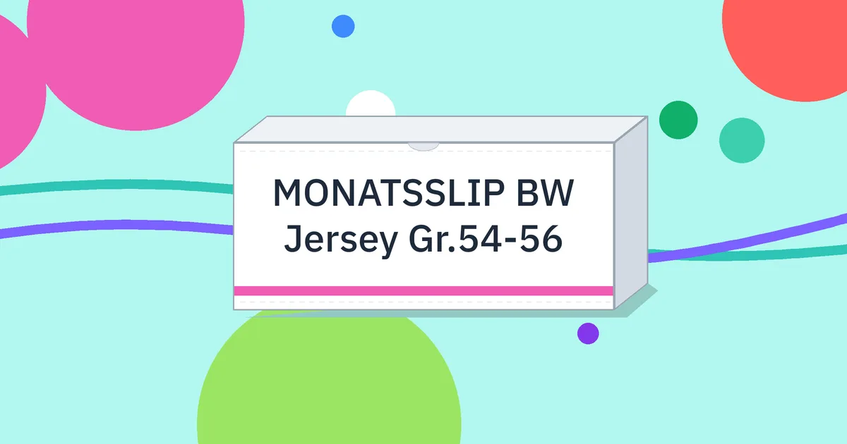 Symbolbild: Packung mit der Aufschrift MONATSSLIP BW Jersey Gr.54-56 (PZN 03972212) – Verfügbarkeit und Bezug in Apotheken in Frankfurt am Main