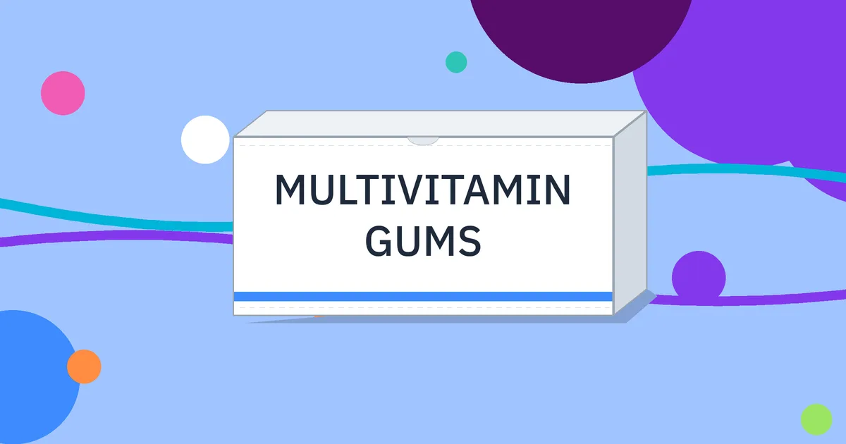 Symbolbild: Packung mit der Aufschrift MULTIVITAMIN GUMS (PZN 19909925) – Verfügbarkeit und Bezug in Apotheken in Frankfurt am Main