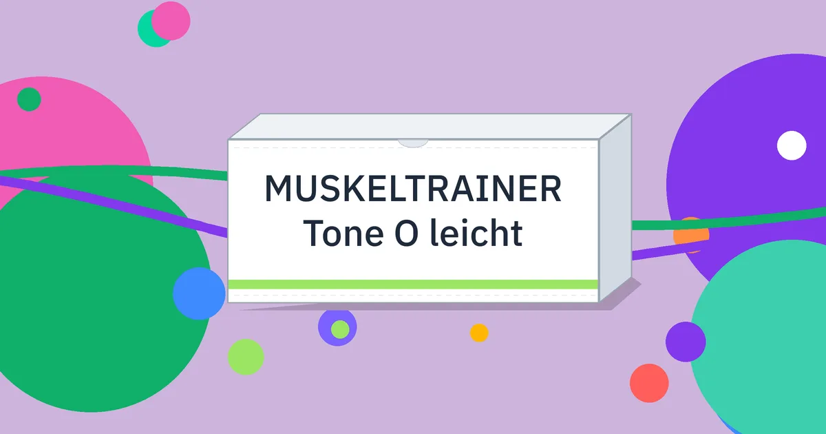 Symbolbild: Packung mit der Aufschrift MUSKELTRAINER Tone O leicht (PZN 01169497) – Verfügbarkeit und Bezug in Apotheken in Frankfurt am Main