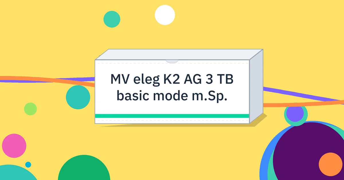 Symbolbild: Packung mit der Aufschrift MV eleg K2 AG 3 TB basic mode m.Sp. (PZN 09875987) – Verfügbarkeit und Bezug in Apotheken in Frankfurt am Main