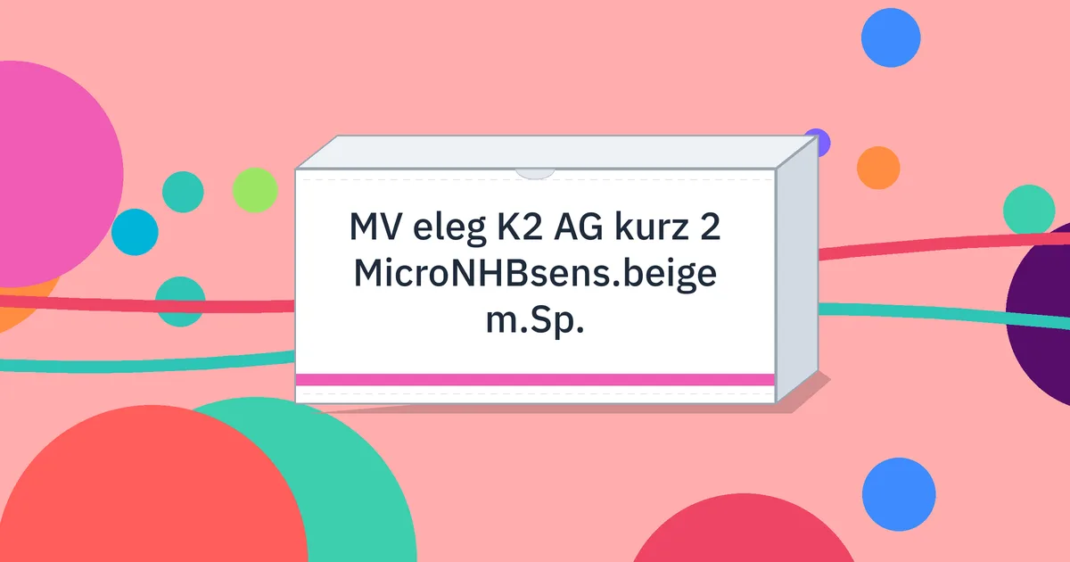 Symbolbild: Packung mit der Aufschrift MV eleg K2 AG kurz 2 MicroNHBsens.beige m.Sp. (PZN 15710262) – Verfügbarkeit und Bezug in Apotheken in Frankfurt am Main