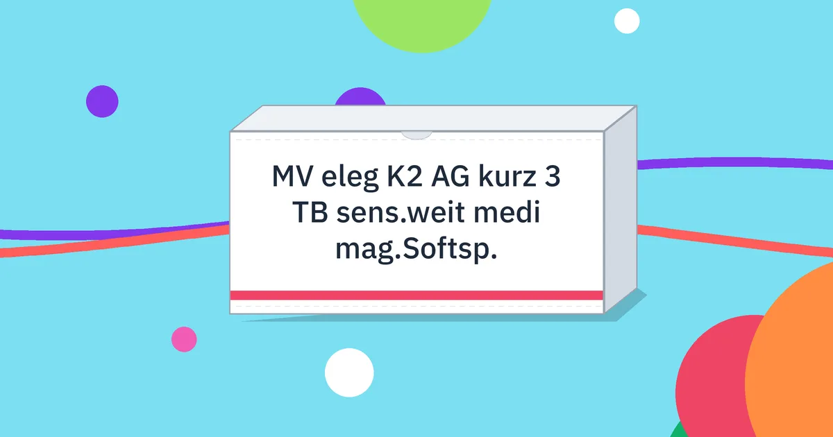 Symbolbild: Packung mit der Aufschrift MV eleg K2 AG kurz 3 TB sens.weit medi mag.Softsp. (PZN 14637037) – Verfügbarkeit und Bezug in Apotheken in Frankfurt am Main