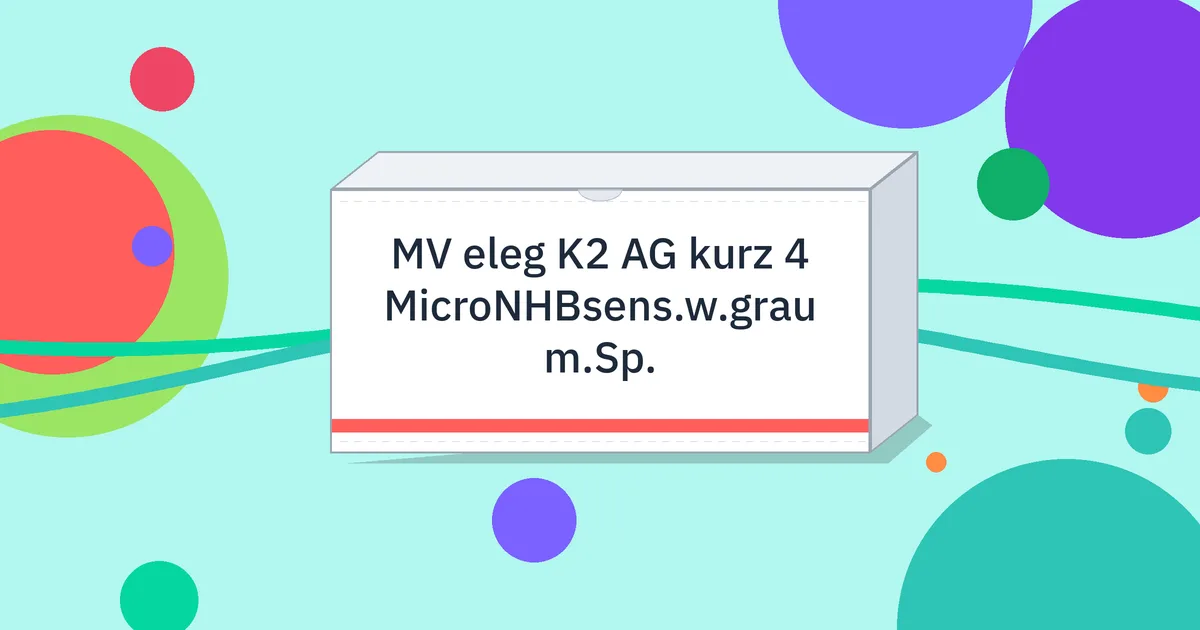 Symbolbild: Packung mit der Aufschrift MV eleg K2 AG kurz 4 MicroNHBsens.w.grau m.Sp. (PZN 18927358) – Verfügbarkeit und Bezug in Apotheken in Frankfurt am Main