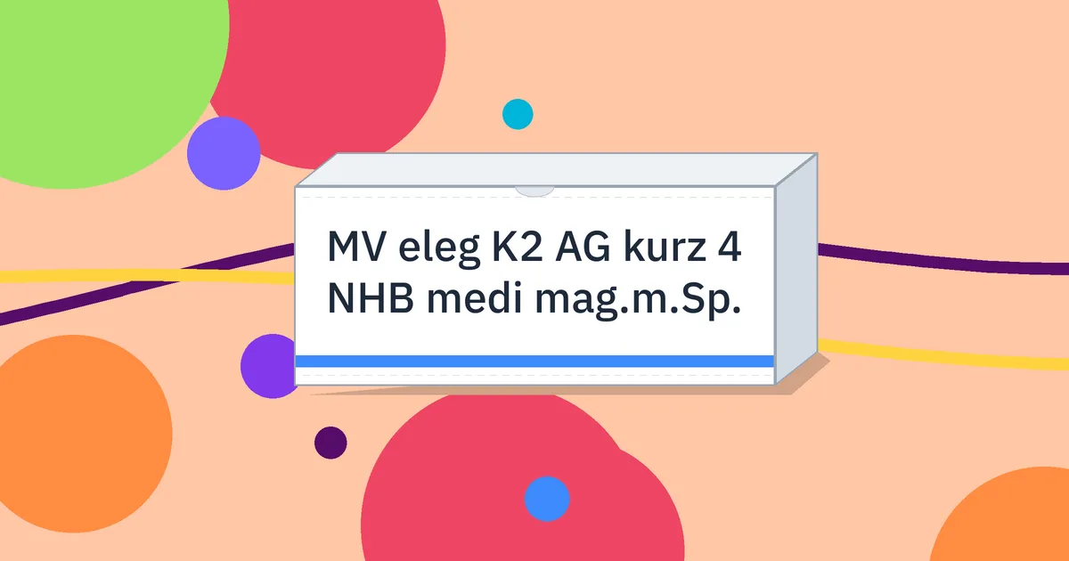 Symbolbild: Packung mit der Aufschrift MV eleg K2 AG kurz 4 NHB medi mag.m.Sp. (PZN 15716336) – Verfügbarkeit und Bezug in Apotheken in Frankfurt am Main