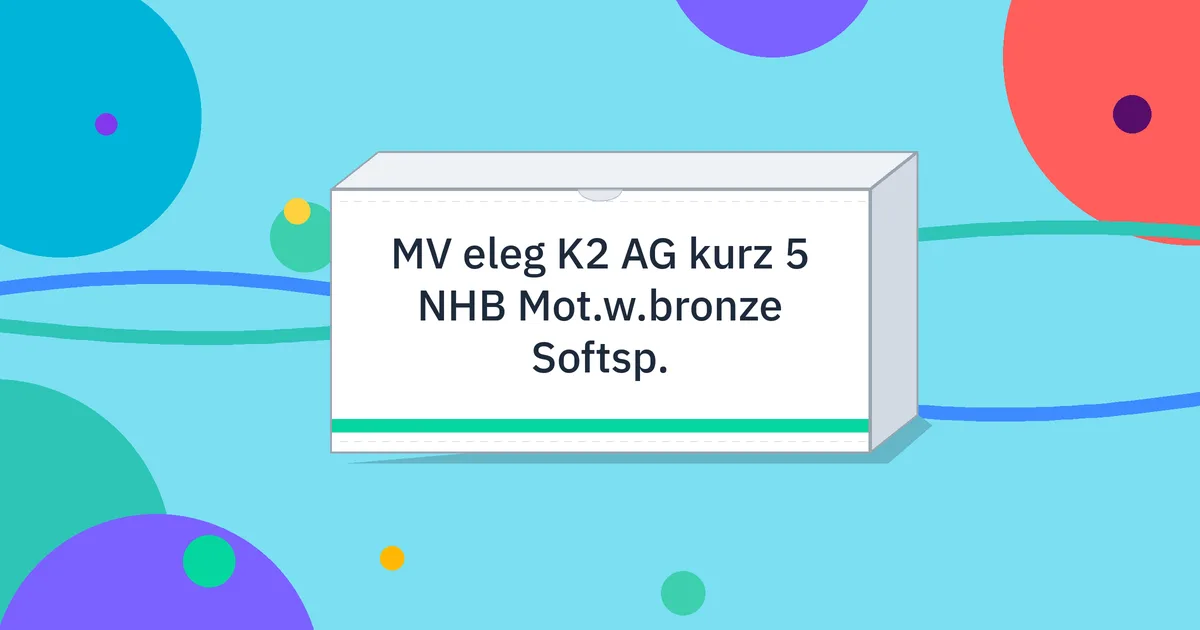 Symbolbild: Packung mit der Aufschrift MV eleg K2 AG kurz 5 NHB Mot.w.bronze Softsp. (PZN 15712999) – Verfügbarkeit und Bezug in Apotheken in Frankfurt am Main