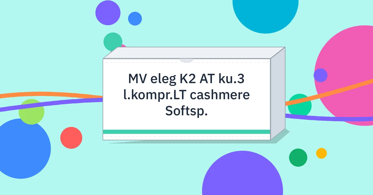 Symbolbild: Packung mit der Aufschrift MV eleg K2 AT ku.3 l.kompr.LT cashmere Softsp. (PZN 14663342) – Verfügbarkeit und Bezug in Apotheken in Frankfurt am Main