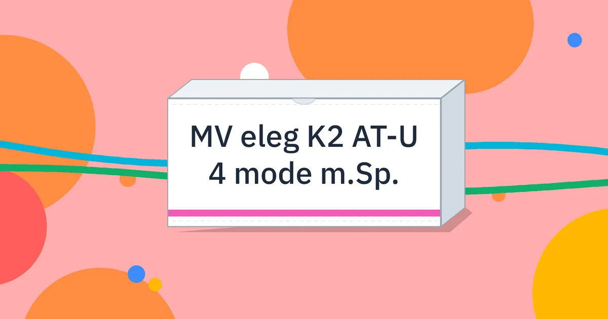 Symbolbild: Packung mit der Aufschrift MV eleg K2 AT-U 4 mode m.Sp. (PZN 04542867) – Verfügbarkeit und Bezug in Apotheken in Frankfurt am Main
