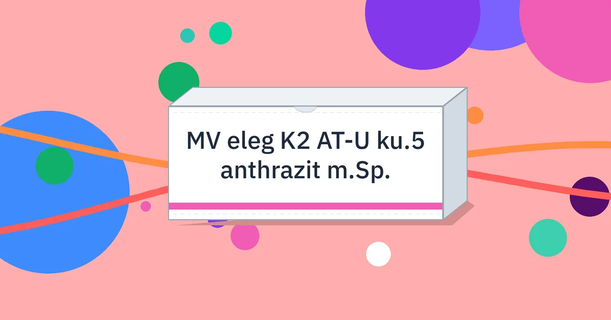 Symbolbild: Packung mit der Aufschrift MV eleg K2 AT-U ku.5 anthrazit m.Sp. (PZN 00643666) – Verfügbarkeit und Bezug in Apotheken in Frankfurt am Main