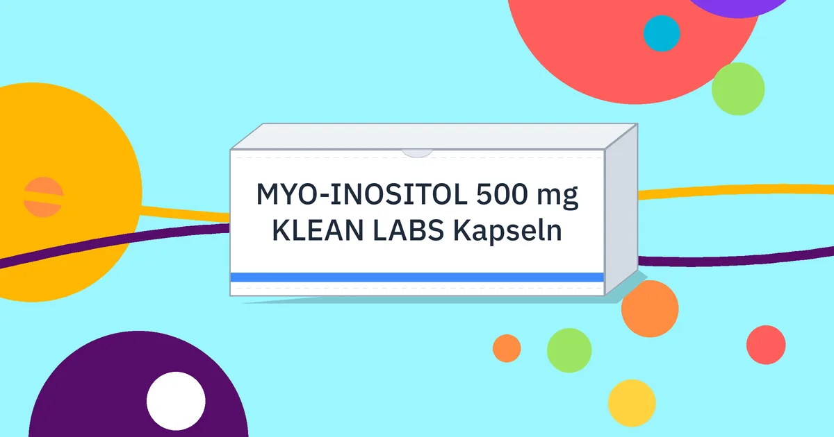 Symbolbild: Packung mit der Aufschrift MYO-INOSITOL 500 mg KLEAN LABS Kapseln (PZN 19196365) – Verfügbarkeit und Bezug in Apotheken in Frankfurt am Main