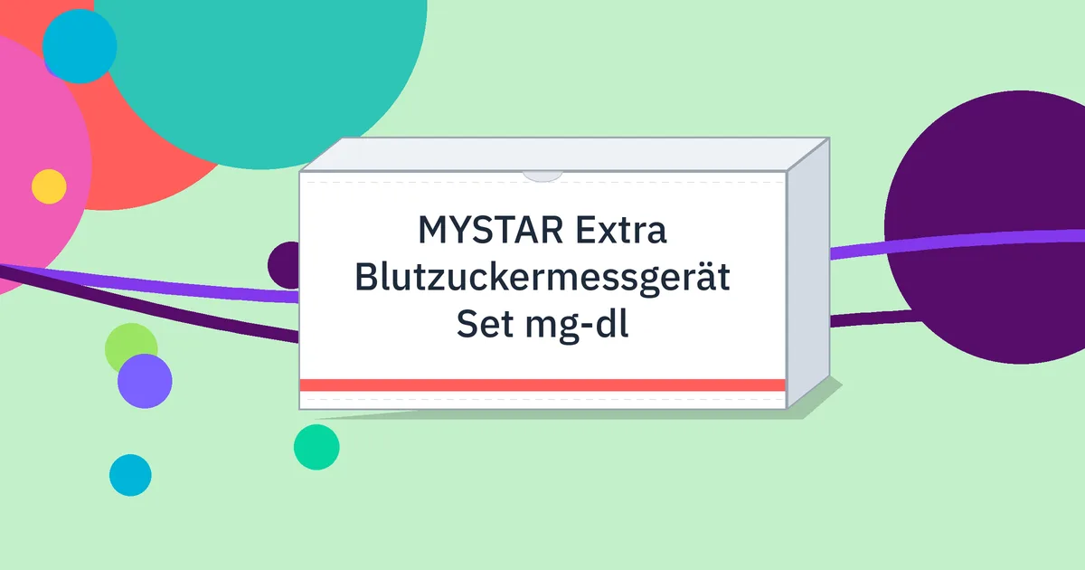 Symbolbild: Packung mit der Aufschrift MYSTAR Extra Blutzuckermessgerät Set mg-dl (PZN 03800273) – Verfügbarkeit und Bezug in Apotheken in Frankfurt am Main
