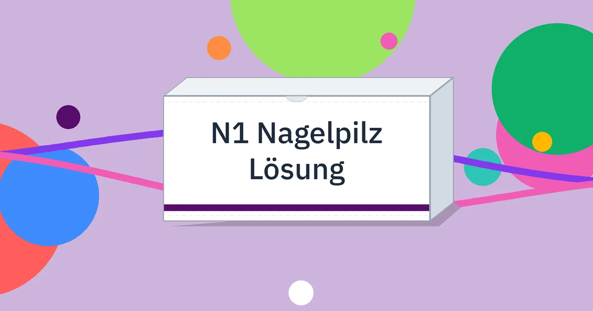 Symbolbild: Packung mit der Aufschrift N1 Nagelpilz Lösung (PZN 16848703) – Verfügbarkeit und Bezug in Apotheken in Frankfurt am Main