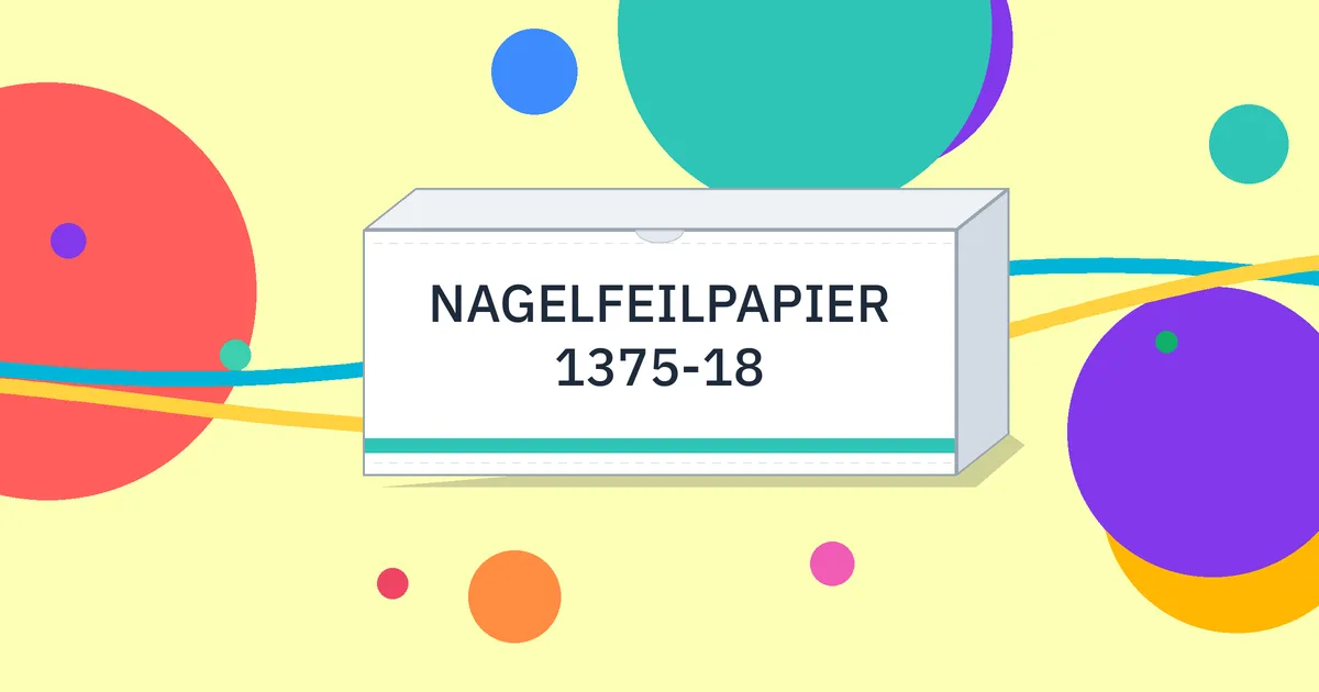 Symbolbild: Packung mit der Aufschrift NAGELFEILPAPIER 1375-18 (PZN 07341750) – Verfügbarkeit und Bezug in Apotheken in Frankfurt am Main