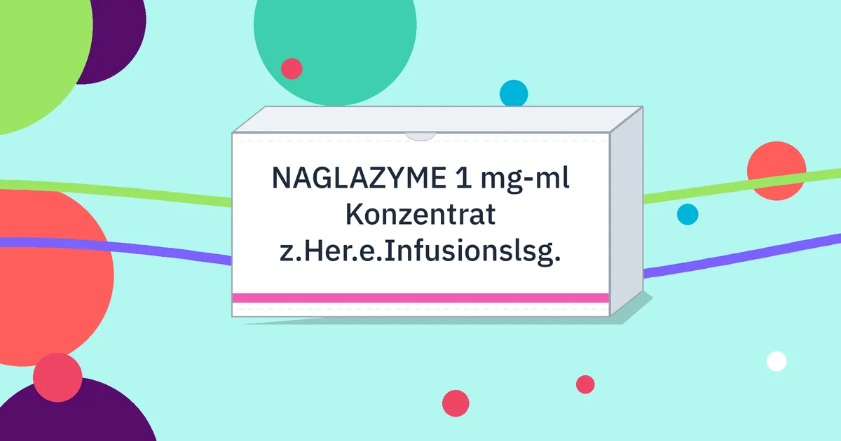 Symbolbild: Packung mit der Aufschrift NAGLAZYME 1 mg-ml Konzentrat z.Her.e.Infusionslsg. (PZN 19402422) – Verfügbarkeit und Bezug in Apotheken in Frankfurt am Main