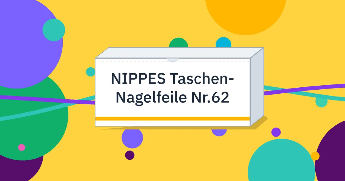 Symbolbild: Packung mit der Aufschrift NIPPES Taschen-Nagelfeile Nr.62 (PZN 07550703) – Verfügbarkeit und Bezug in Apotheken in Frankfurt am Main