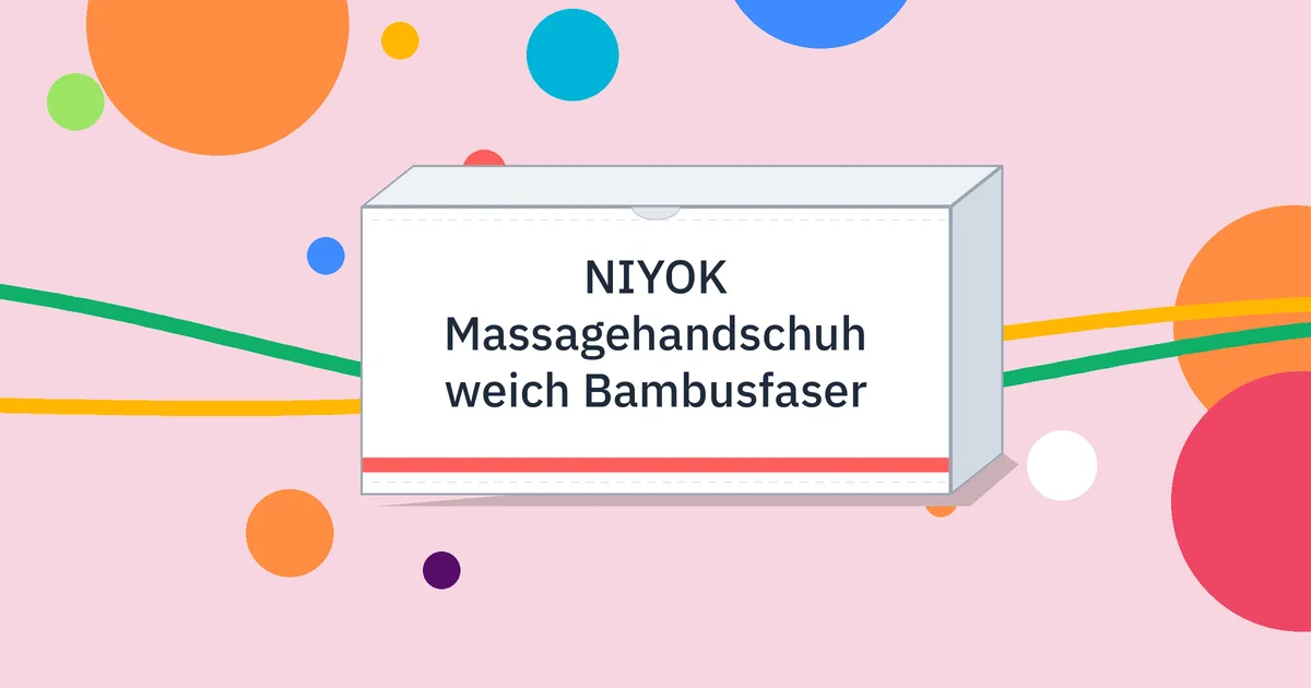 Symbolbild: Packung mit der Aufschrift NIYOK Massagehandschuh weich Bambusfaser (PZN 19542117) – Verfügbarkeit und Bezug in Apotheken in Frankfurt am Main