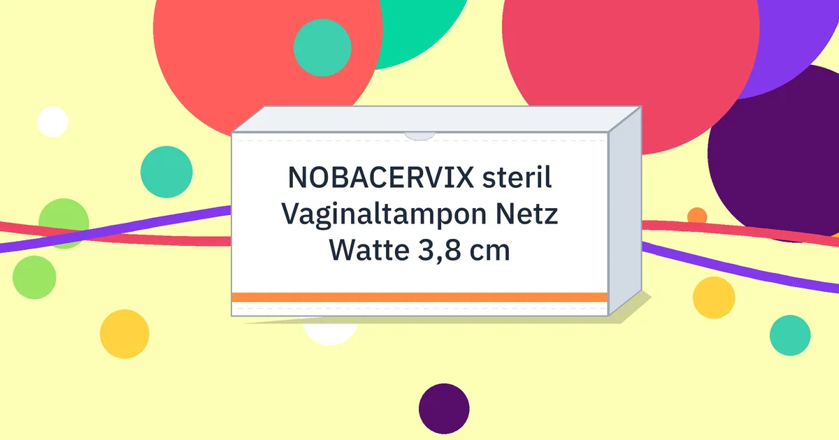 Symbolbild: Packung mit der Aufschrift NOBACERVIX steril Vaginaltampon Netz Watte 3,8 cm (PZN 10111315) – Verfügbarkeit und Bezug in Apotheken in Frankfurt am Main
