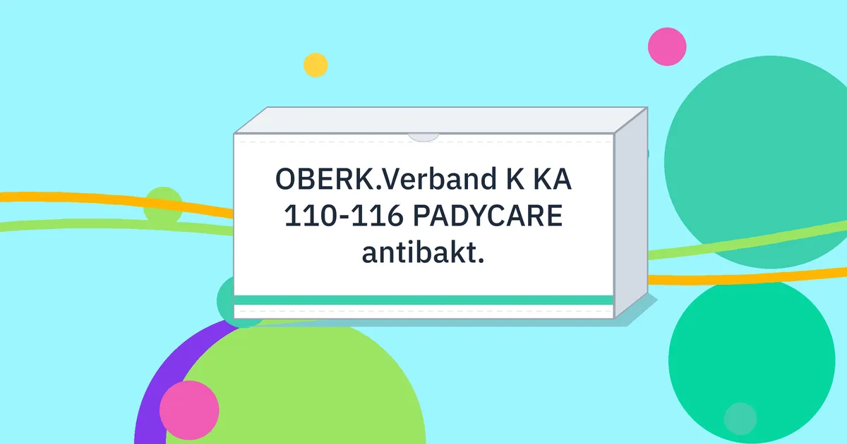 Symbolbild: Packung mit der Aufschrift OBERK.Verband K KA 110-116 PADYCARE antibakt. (PZN 10938500) – Verfügbarkeit und Bezug in Apotheken in Frankfurt am Main