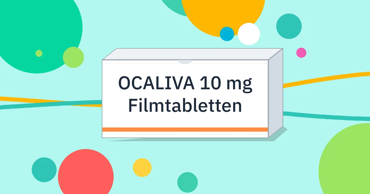 Symbolbild: Packung mit der Aufschrift OCALIVA 10 mg Filmtabletten (PZN 12644441) – Verfügbarkeit und Bezug in Apotheken in Frankfurt am Main