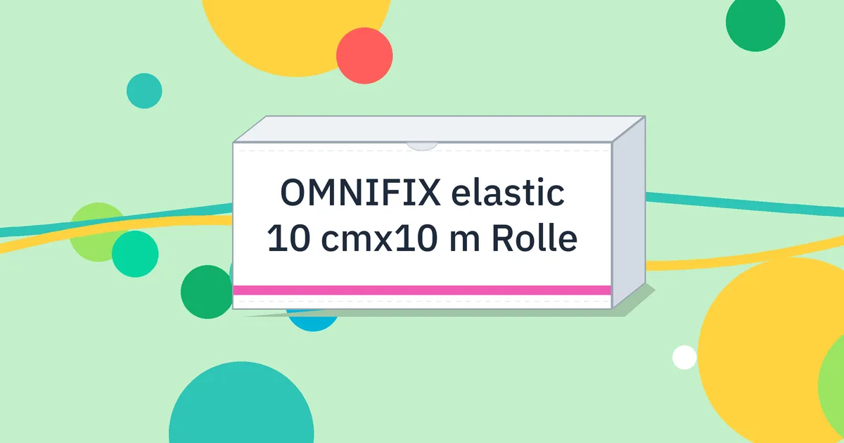 Symbolbild: Packung mit der Aufschrift OMNIFIX elastic 10 cmx10 m Rolle (PZN 00255585) – Verfügbarkeit und Bezug in Apotheken in Frankfurt am Main