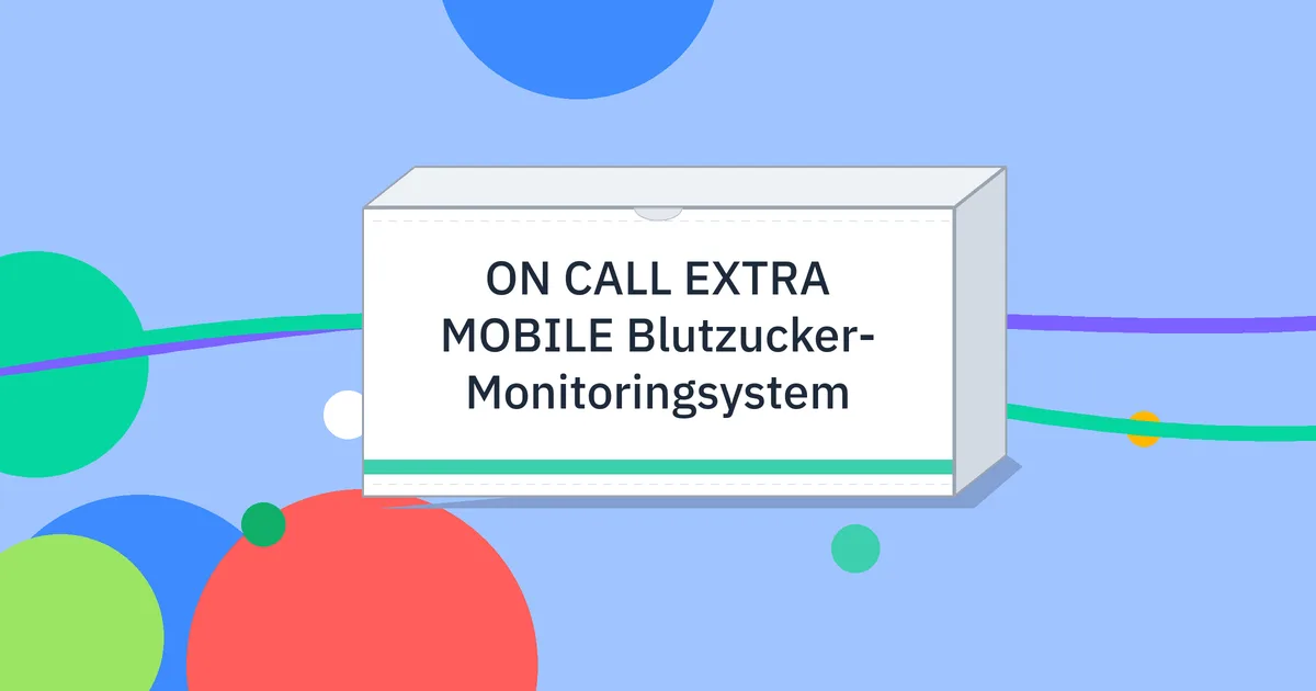 Symbolbild: Packung mit der Aufschrift ON CALL EXTRA MOBILE Blutzucker-Monitoringsystem (PZN 17976857) – Verfügbarkeit und Bezug in Apotheken in Frankfurt am Main