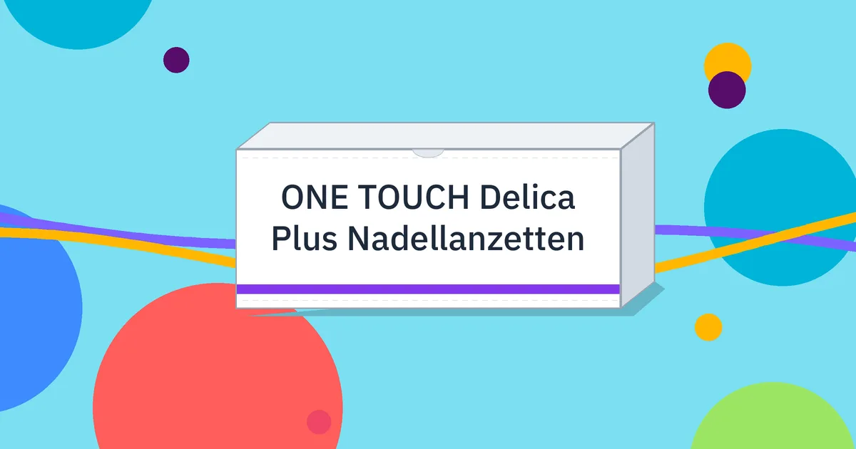 Symbolbild: Packung mit der Aufschrift ONE TOUCH Delica Plus Nadellanzetten (PZN 16928678) – Verfügbarkeit und Bezug in Apotheken in Frankfurt am Main