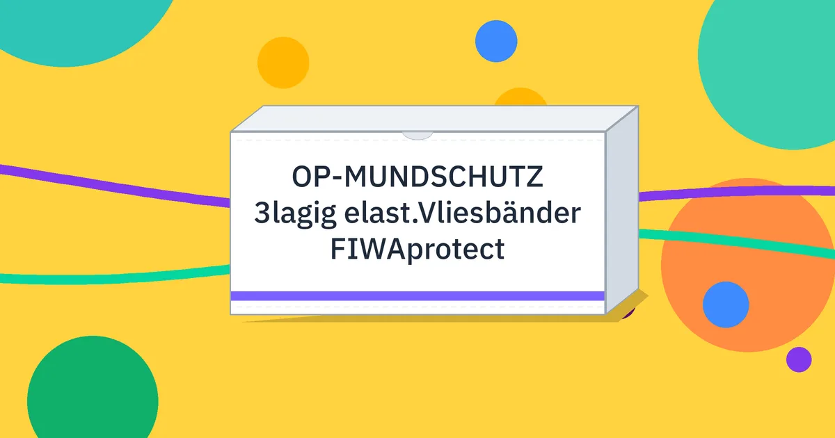 Symbolbild: Packung mit der Aufschrift OP-MUNDSCHUTZ 3lagig elast.Vliesbänder FIWAprotect (PZN 16657558) – Verfügbarkeit und Bezug in Apotheken in Frankfurt am Main