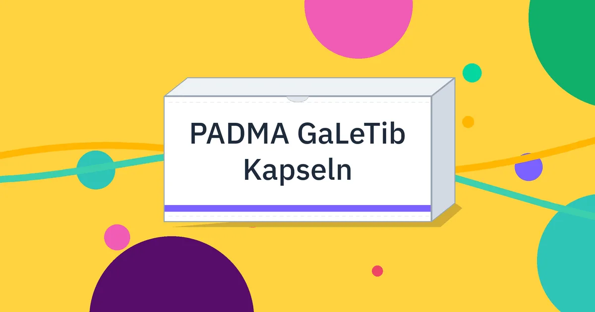 Symbolbild: Packung mit der Aufschrift PADMA GaLeTib Kapseln (PZN 18351645) – Verfügbarkeit und Bezug in Apotheken in Frankfurt am Main