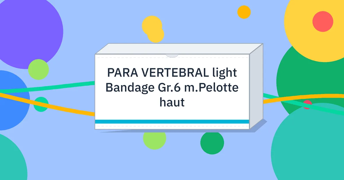 Symbolbild: Packung mit der Aufschrift PARA VERTEBRAL light Bandage Gr.6 m.Pelotte haut (PZN 10003867) – Verfügbarkeit und Bezug in Apotheken in Frankfurt am Main