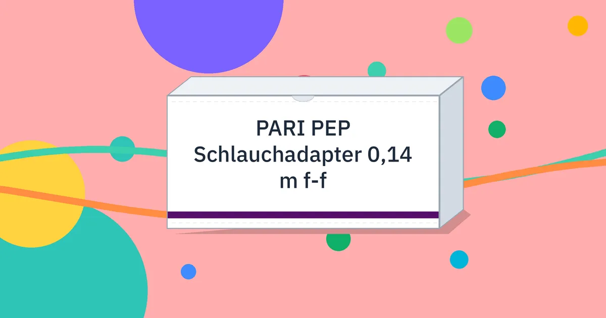 Symbolbild: Packung mit der Aufschrift PARI PEP Schlauchadapter 0,14 m f-f (PZN 01905105) – Verfügbarkeit und Bezug in Apotheken in Frankfurt am Main