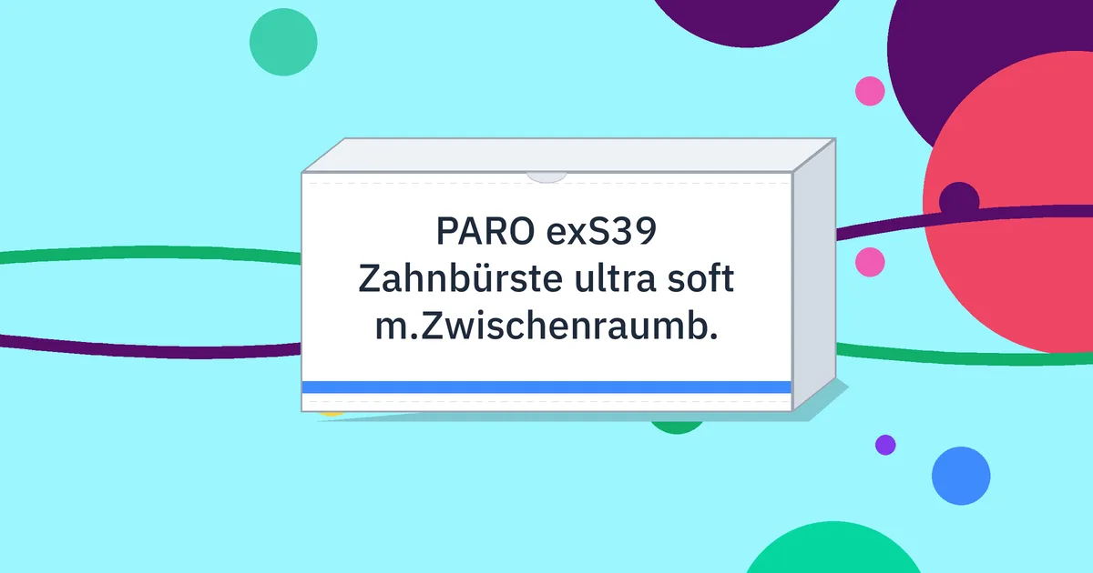 Symbolbild: Packung mit der Aufschrift PARO exS39 Zahnbürste ultra soft m.Zwischenraumb. (PZN 17371953) – Verfügbarkeit und Bezug in Apotheken in Frankfurt am Main