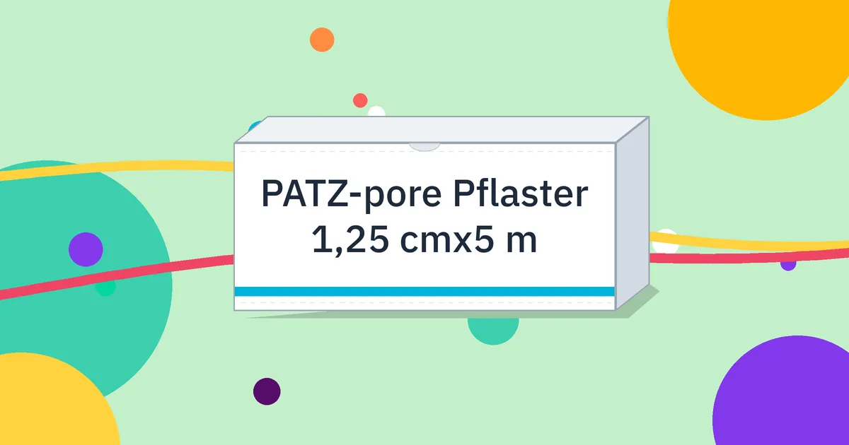 Symbolbild: Packung mit der Aufschrift PATZ-pore Pflaster 1,25 cmx5 m (PZN 06813313) – Verfügbarkeit und Bezug in Apotheken in Frankfurt am Main