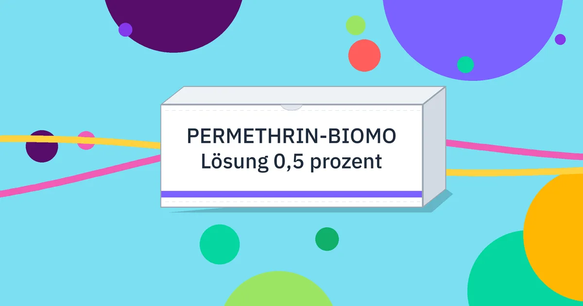 Symbolbild: Packung mit der Aufschrift PERMETHRIN-BIOMO Lösung 0,5 prozent (PZN 09276235) – Verfügbarkeit und Bezug in Apotheken in Frankfurt am Main