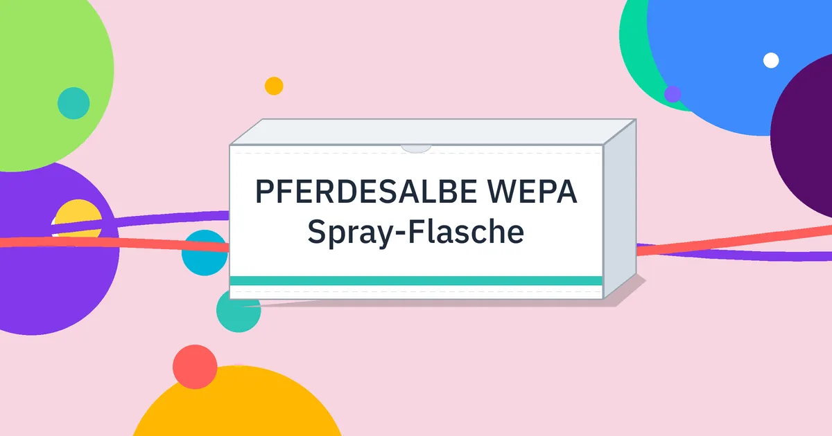 Symbolbild: Packung mit der Aufschrift PFERDESALBE WEPA Spray-Flasche (PZN 15434218) – Verfügbarkeit und Bezug in Apotheken in Frankfurt am Main