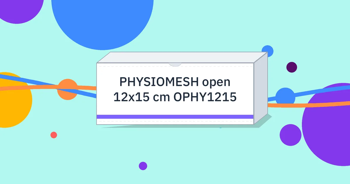 Symbolbild: Packung mit der Aufschrift PHYSIOMESH open 12x15 cm OPHY1215 (PZN 20852366) – Verfügbarkeit und Bezug in Apotheken in Frankfurt am Main