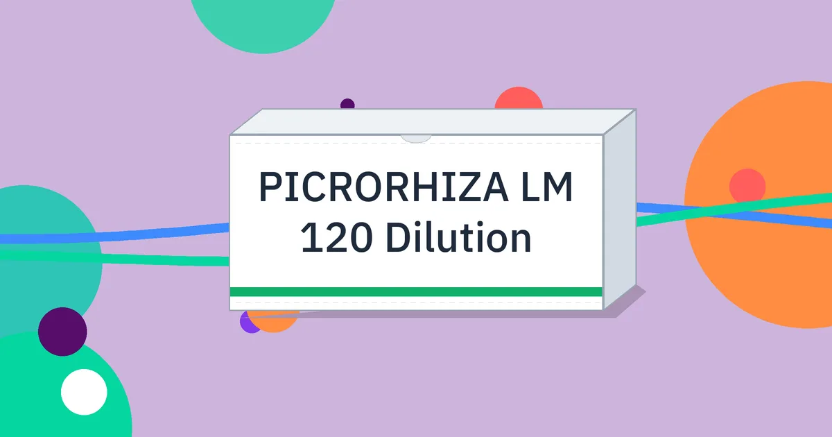 Symbolbild: Packung mit der Aufschrift PICRORHIZA LM 120 Dilution (PZN 13641901) – Verfügbarkeit und Bezug in Apotheken in Frankfurt am Main