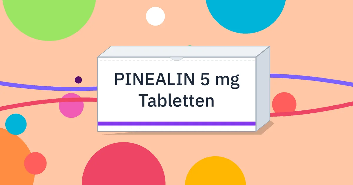 Symbolbild: Packung mit der Aufschrift PINEALIN 5 mg Tabletten (PZN 19140413) – Verfügbarkeit und Bezug in Apotheken in Frankfurt am Main
