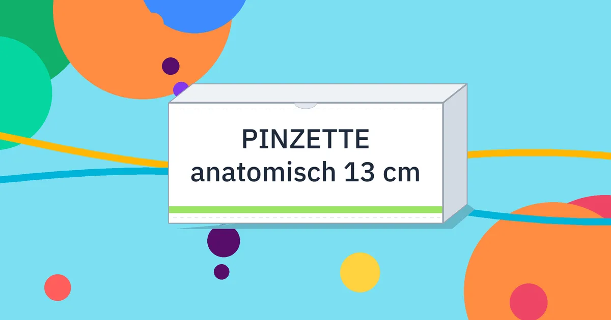 Symbolbild: Packung mit der Aufschrift PINZETTE anatomisch 13 cm (PZN 04845906) – Verfügbarkeit und Bezug in Apotheken in Frankfurt am Main