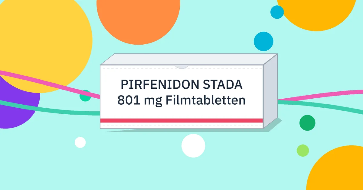 Symbolbild: Packung mit der Aufschrift PIRFENIDON STADA 801 mg Filmtabletten (PZN 18103841) – Verfügbarkeit und Bezug in Apotheken in Frankfurt am Main