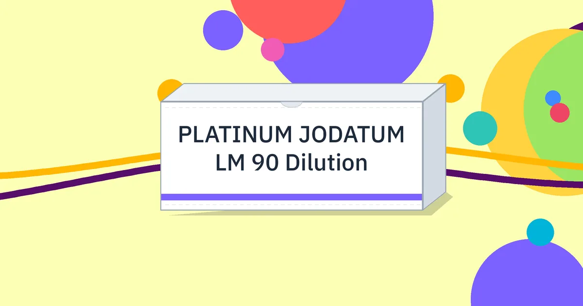 Symbolbild: Packung mit der Aufschrift PLATINUM JODATUM LM 90 Dilution (PZN 13647884) – Verfügbarkeit und Bezug in Apotheken in Frankfurt am Main
