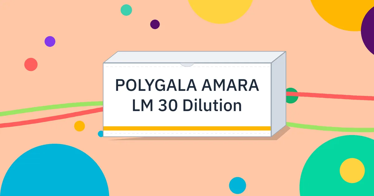 Symbolbild: Packung mit der Aufschrift POLYGALA AMARA LM 30 Dilution (PZN 13661683) – Verfügbarkeit und Bezug in Apotheken in Frankfurt am Main