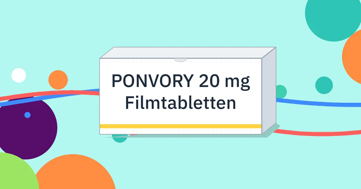 Symbolbild: Packung mit der Aufschrift PONVORY 20 mg Filmtabletten (PZN 18084687) – Verfügbarkeit und Bezug in Apotheken in Frankfurt am Main