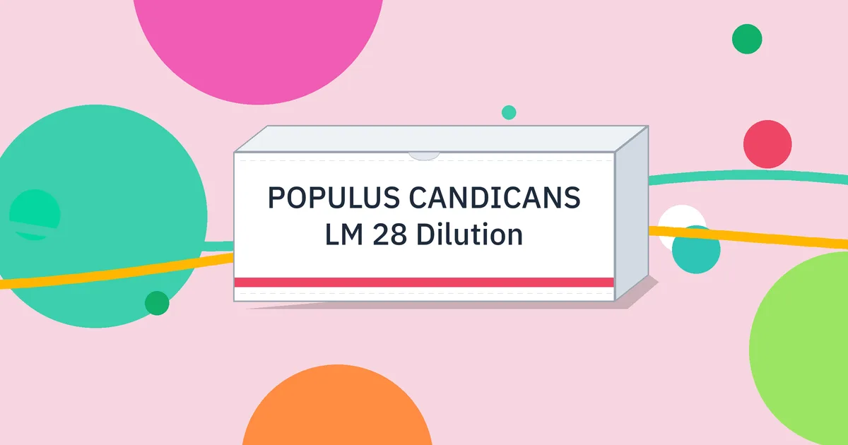 Symbolbild: Packung mit der Aufschrift POPULUS CANDICANS LM 28 Dilution (PZN 13664486) – Verfügbarkeit und Bezug in Apotheken in Frankfurt am Main